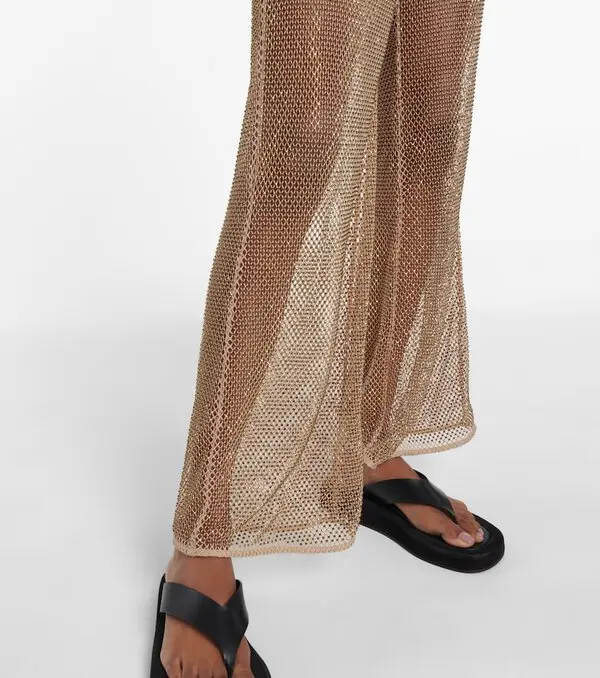 Simkhai Sullivan Crystal-embellished Mesh Pants
