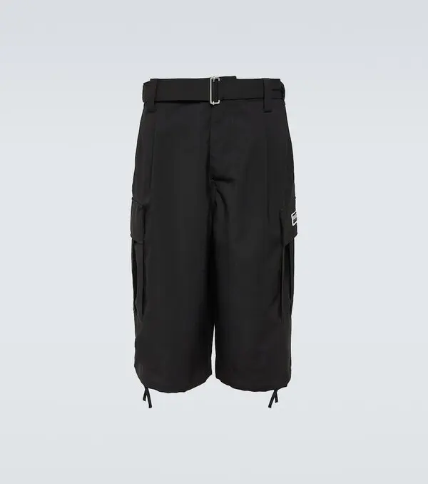 Kenzo Virgin Wool Cargo Shorts - Black