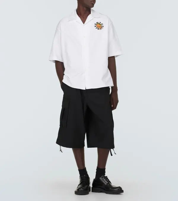 Kenzo Virgin Wool Cargo Shorts - Black