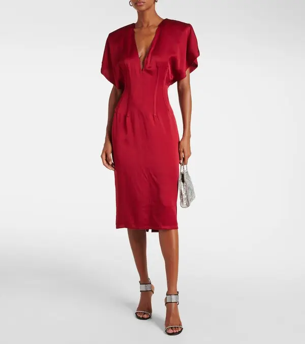 Stella McCartney Draped Satin Midi Dress