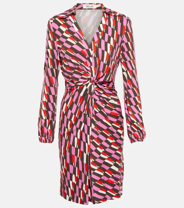 Diane Von Furstenberg Printed Wrap Minidress - Multicoloured