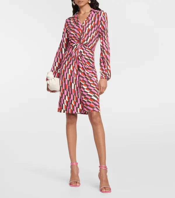 Diane Von Furstenberg Printed Wrap Minidress