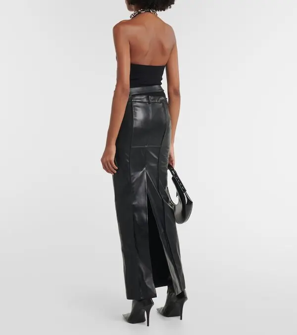 THE MANNEI Ararat Low-rise Leather Maxi Skirt
