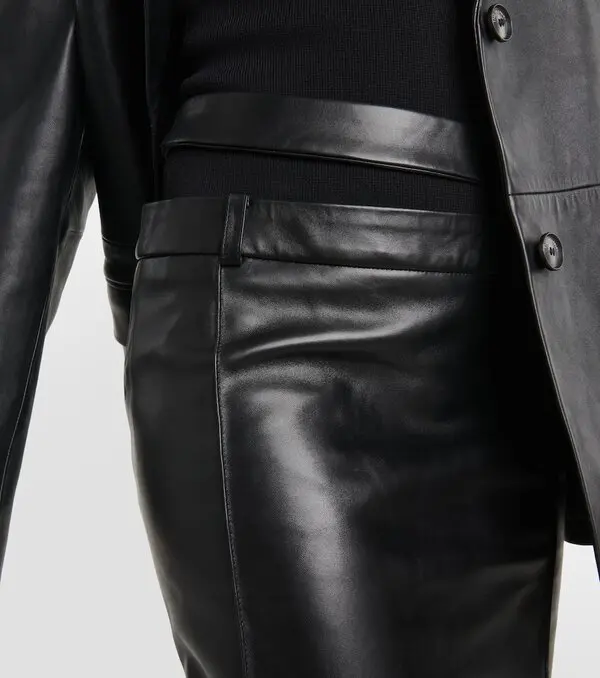 THE MANNEI Ararat Low-rise Leather Maxi Skirt