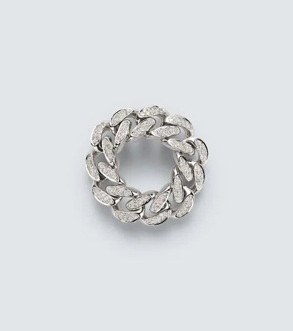 Shay Jewelry 18kt White Gold Flat Link Diamond Ring