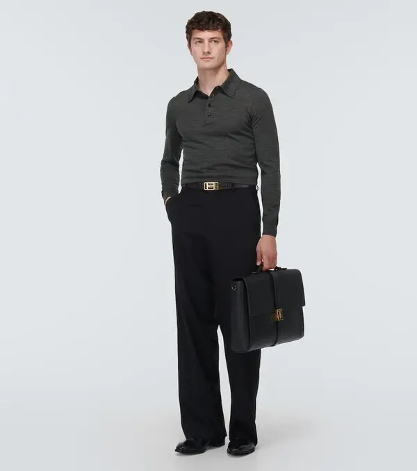TOM FORD Wool Polo Shirt - Grey