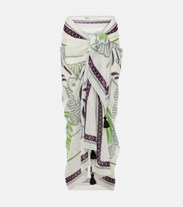 Tory Burch Printed Cotton And Silk Beach Cover-up - Multicoloured