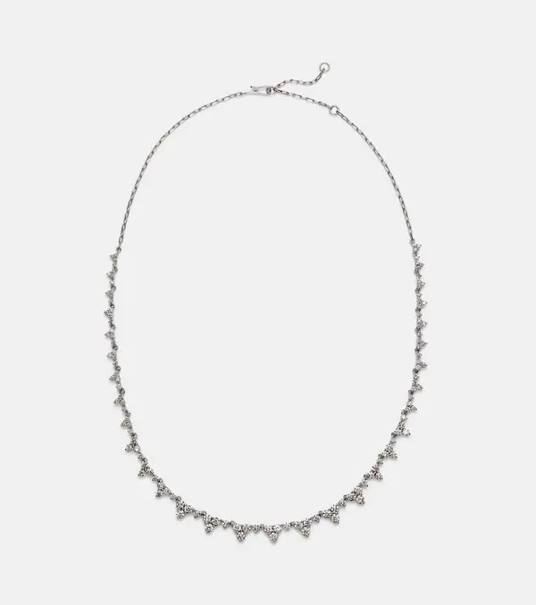Ileana Makri Rivlet Tears 18kt White Gold Necklace With Diamonds - Silver