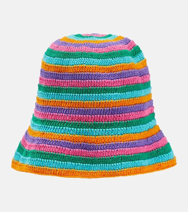 Anna Kosturova Striped Crochet Bucket Hat