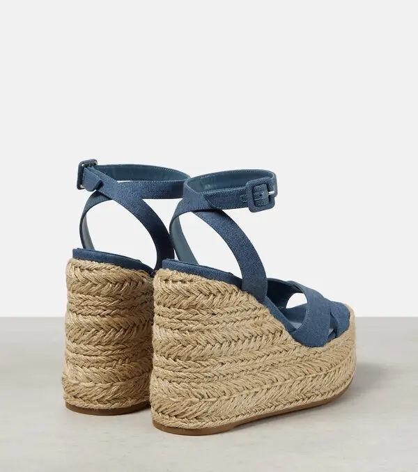 CHRISTIAN LOUBOUTIN Mariza Zeppa Canvas Espadrille Sandals