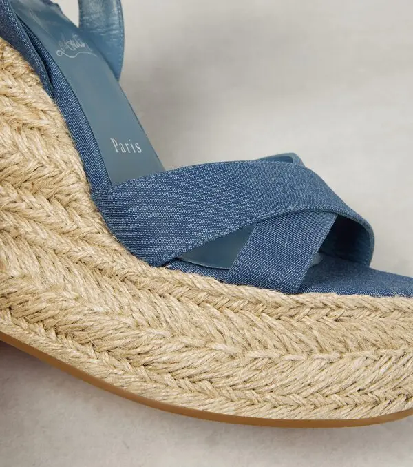 CHRISTIAN LOUBOUTIN Mariza Zeppa Canvas Espadrille Sandals