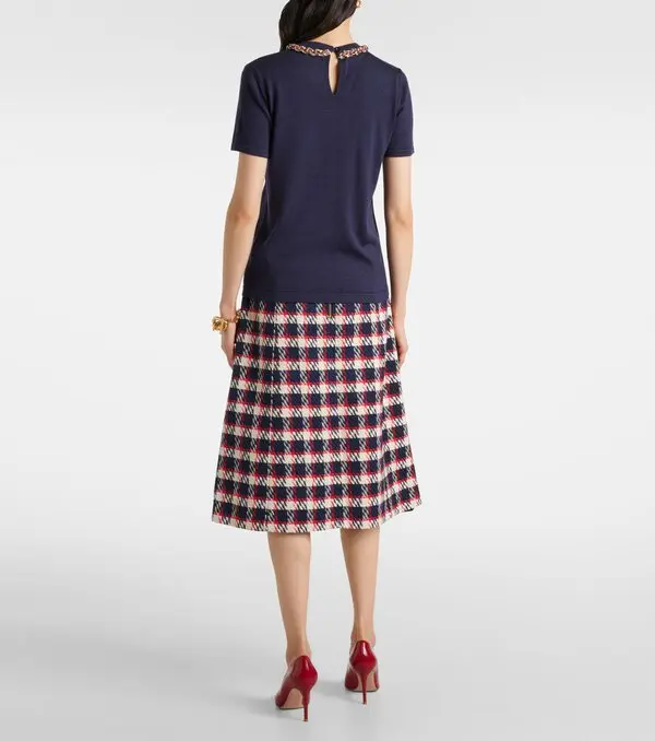 Carolina Herrera Embellished Wool And Silk Sweater