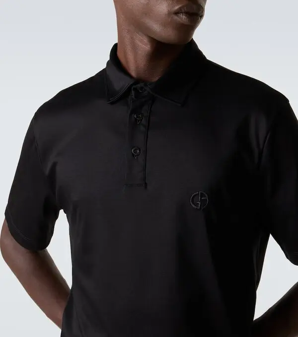 Giorgio Armani Cotton Polo Shirt - Black
