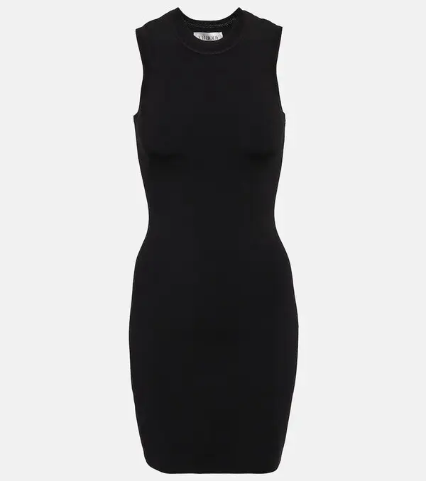 Victoria Beckham Sleeveless Ribbed Knit Mini Dress