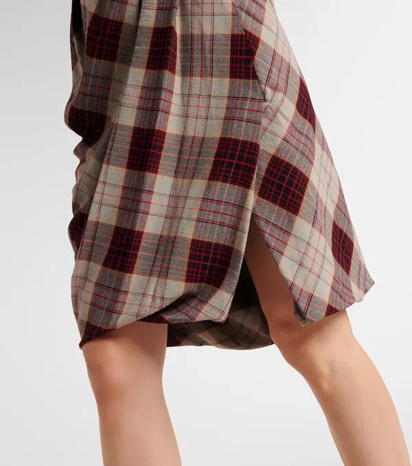 VIVIENNE WESTWOOD Drunken Drape Checked Midi Skirt