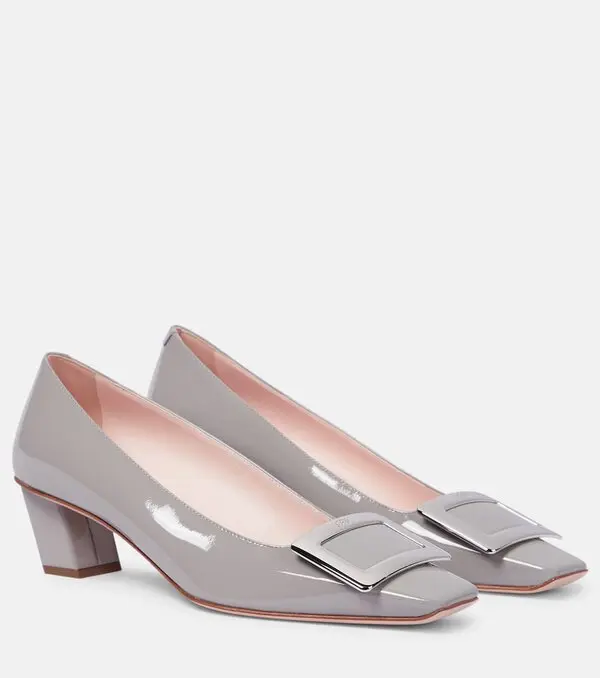 ROGER VIVIER Belle Vivier Patent Leather Pumps - Grey