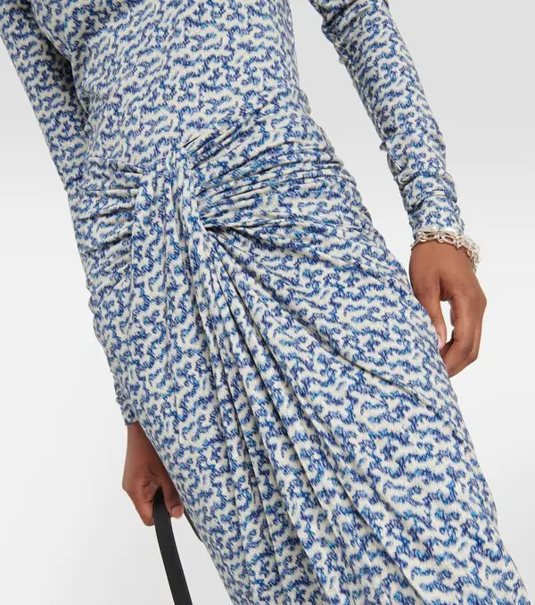 MARANT ETOILE Jeldia Printed Jersey Midi Skirt