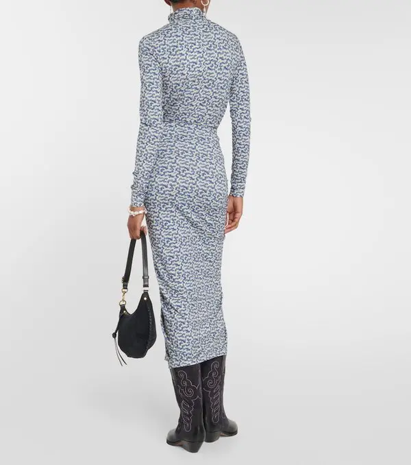 MARANT ETOILE Jeldia Printed Jersey Midi Skirt