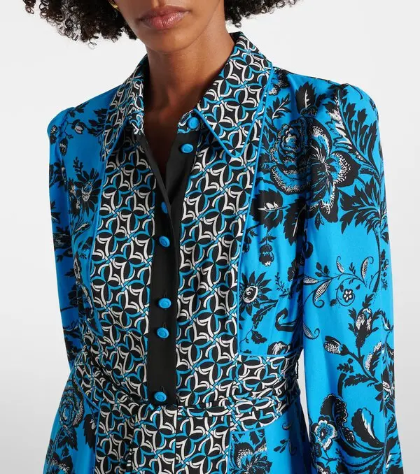 Diane Von Furstenberg Joshua Printed Maxi Shirt Dress
