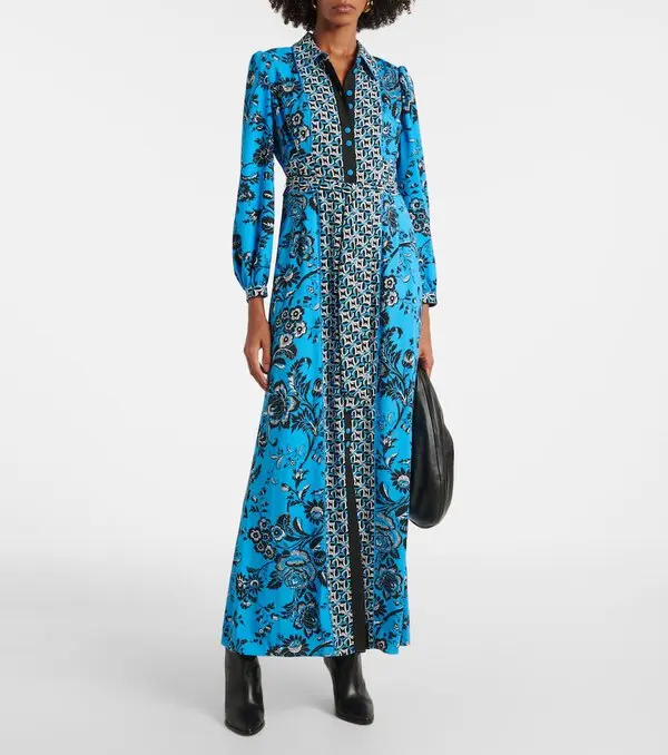 Diane Von Furstenberg Joshua Printed Maxi Shirt Dress