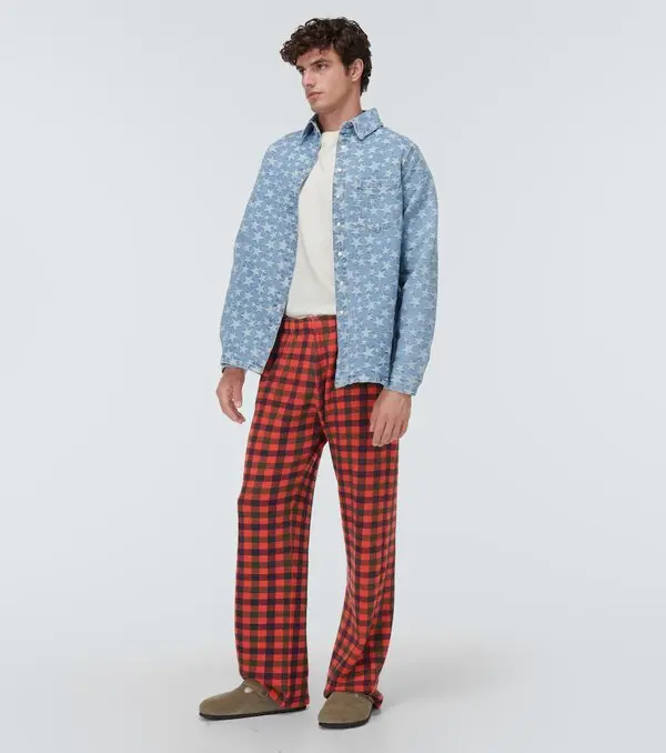 ERL Checked Cotton Straight Pants