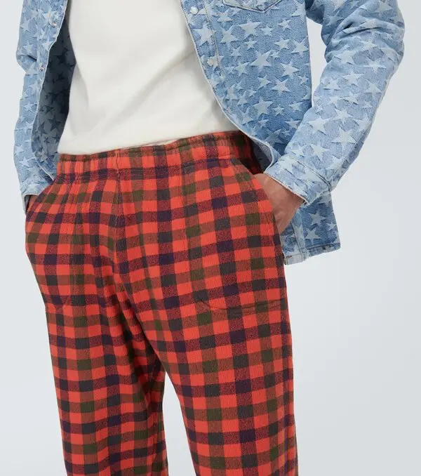 ERL Checked Cotton Straight Pants