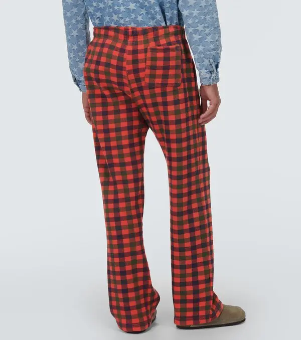 ERL Checked Cotton Straight Pants