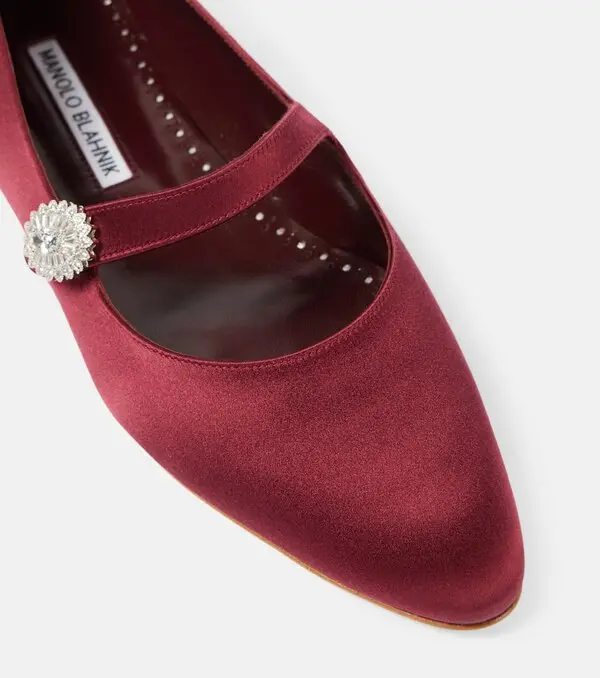 Manolo Blahnik Marijanaflat Embellished Mary Jane Flats