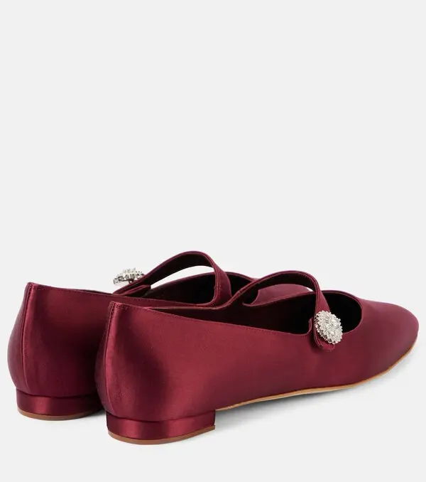Manolo Blahnik Marijanaflat Embellished Mary Jane Flats