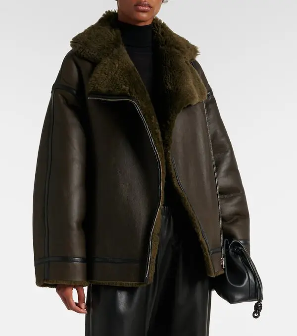 Nour Hammour Jacqueline Shearling-trimmed Leather Jacket