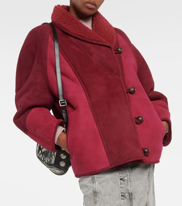 MARANT ETOILE Abeni Shearling-lined Suede Jacket