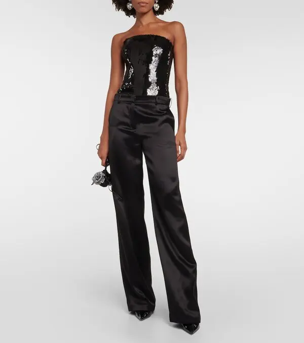 Alexandre Vauthier Sequined Strapless Bodysuit