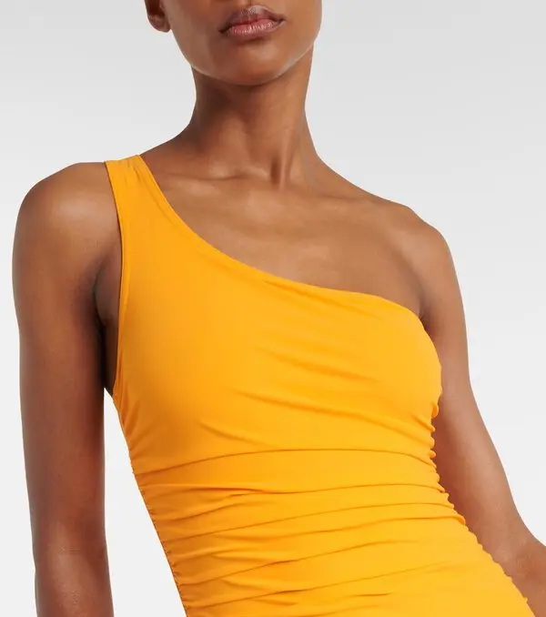 KARLA COLLETTO Ruched One-shoulder Swimsuit - Orange