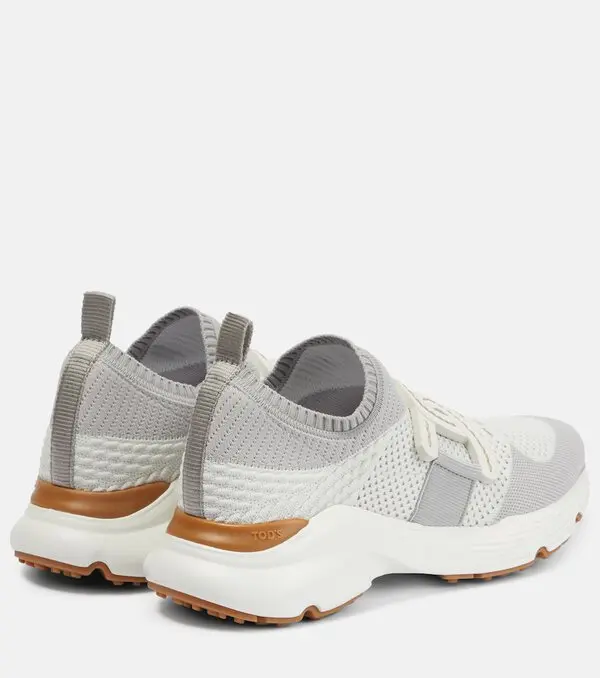 TOD'S Leather-trimmed Knit Sneakers