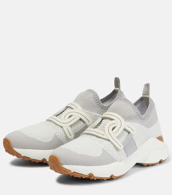 TOD'S Leather-trimmed Knit Sneakers