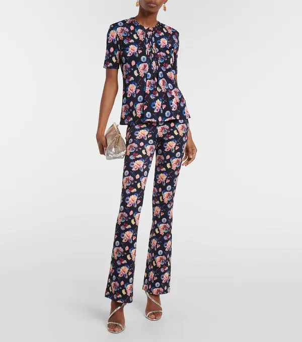 Rabanne Short Sleeve Floral Top