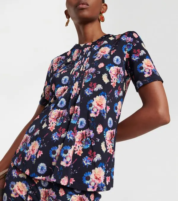 Rabanne Short Sleeve Floral Top