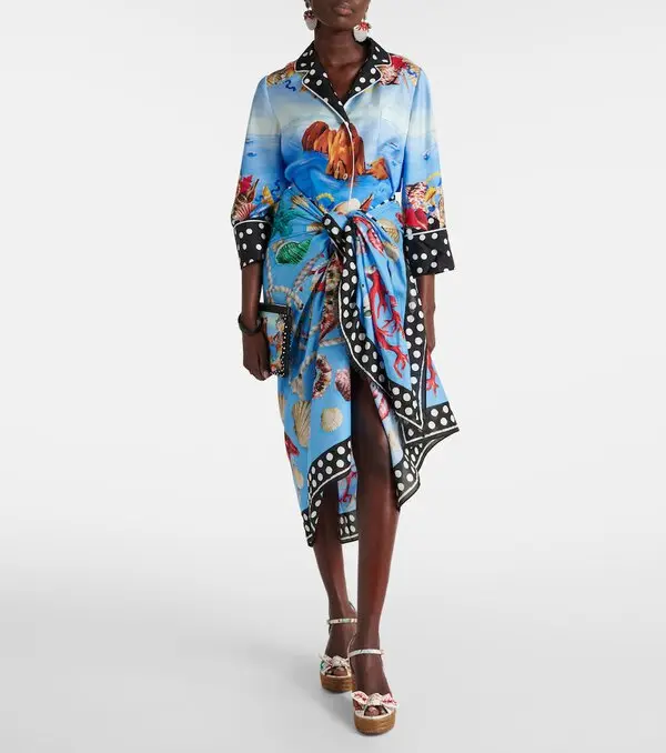 Dolce & Gabbana Capri Printed Silk Satin Shirt