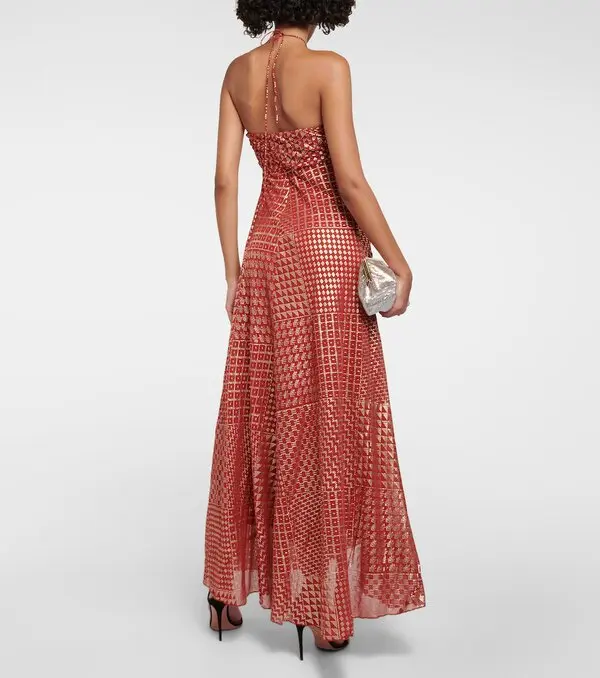 Rixo Samira Halterneck Maxi Gown