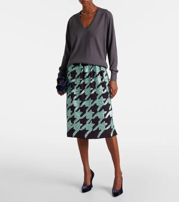 Dries Van Noten Merino Wool V-neck Sweater