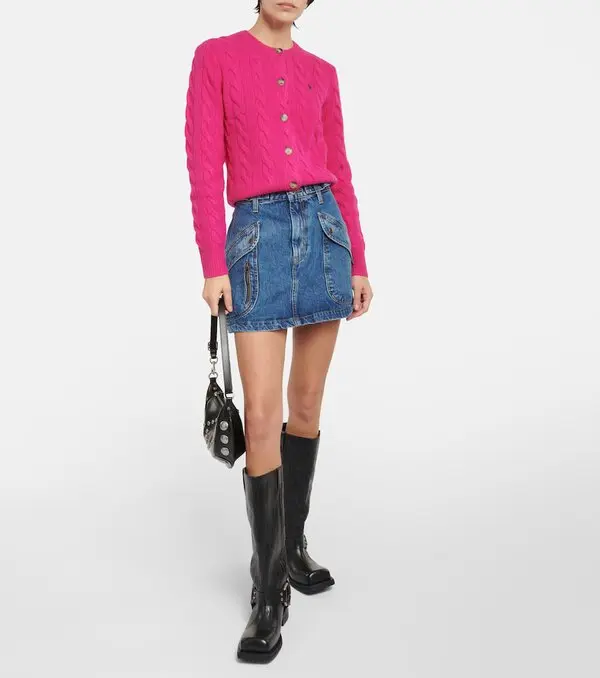 RE/DONE Speedway Racer Denim Miniskirt