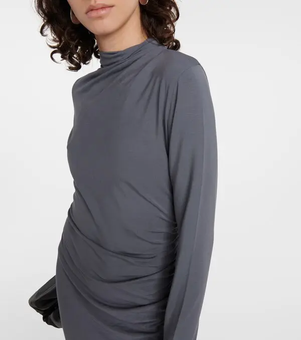 Vince Ruched Jersey Midi Dress