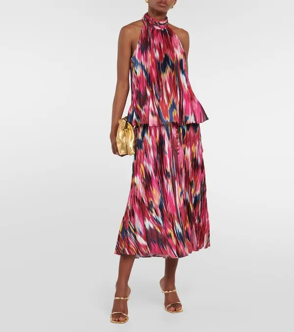 Simkhai Yasenia Printed Plissé Top