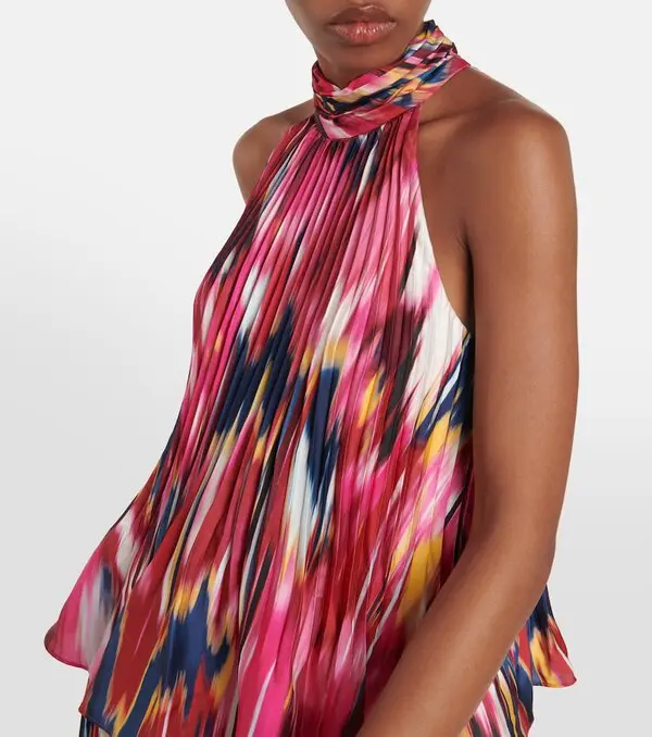 Simkhai Yasenia Printed Plissé Top