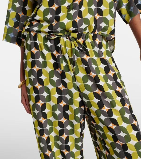 Dries Van Noten Printed High-rise Wide-leg Crepe Trousers - Multicoloured