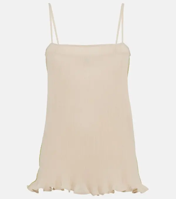 TOTEME Ruffled Plissé Camisole - Beige