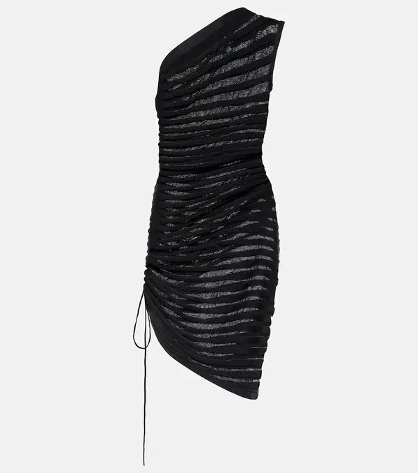 Alaïa Open-knit Ruched Mini Dress