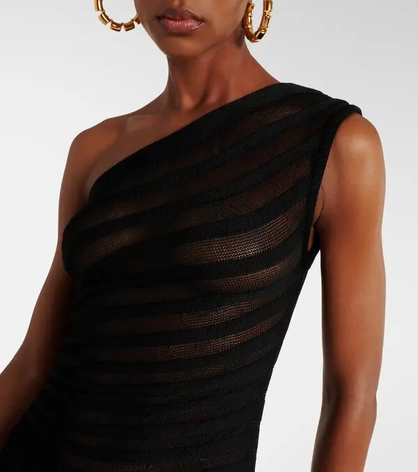 Alaïa Open-knit Ruched Mini Dress