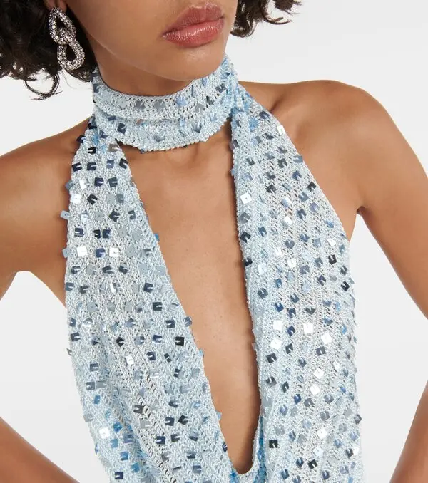 AYA MUSE Sequined Mini Dress - Blue