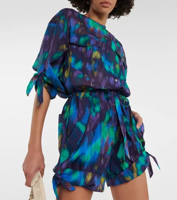 MARANT ETOILE Printed Cotton Playsuit
